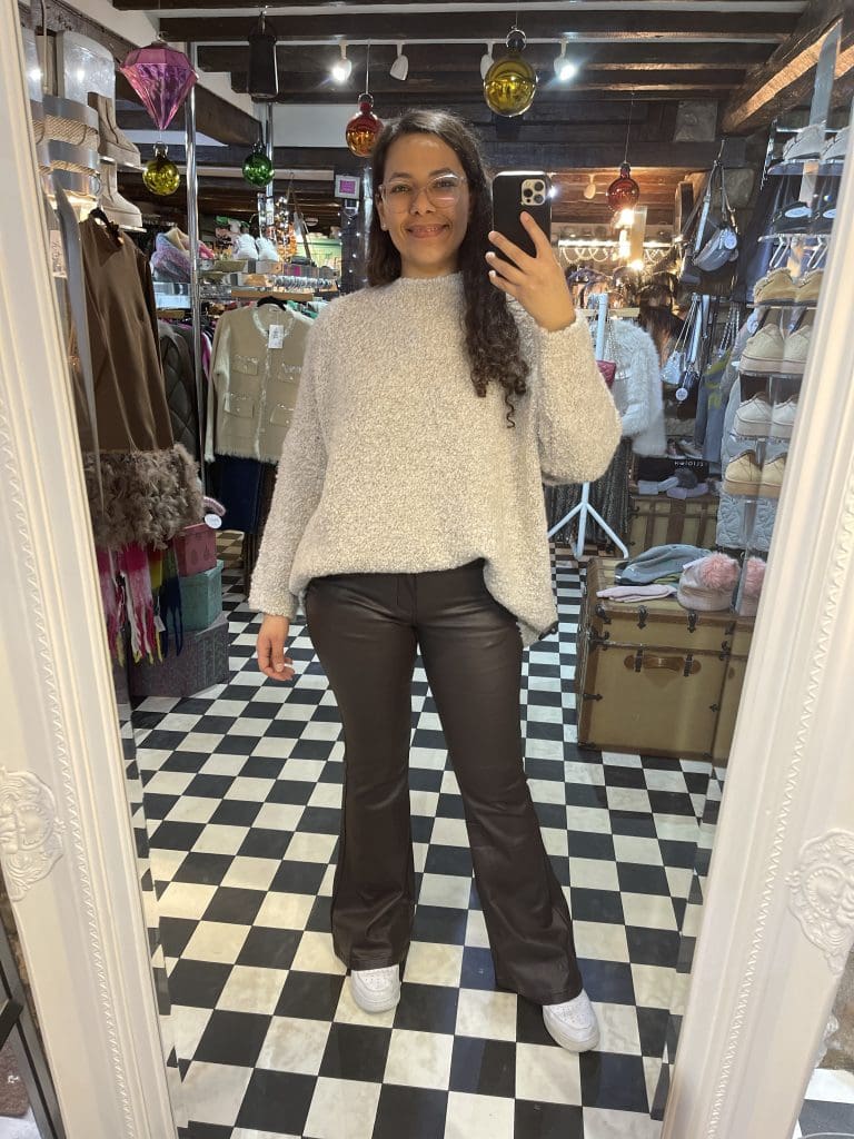 Melly & Co Dark Brown Faux Leather Flares – Bibi's Boutique